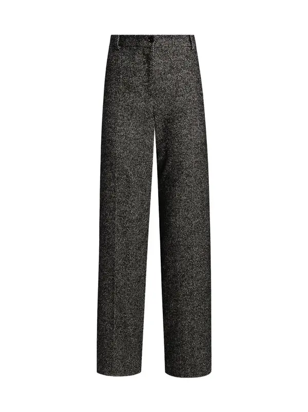 Dolce & Gabbana Wool Herringbone High-waist Trousers - Multicolor