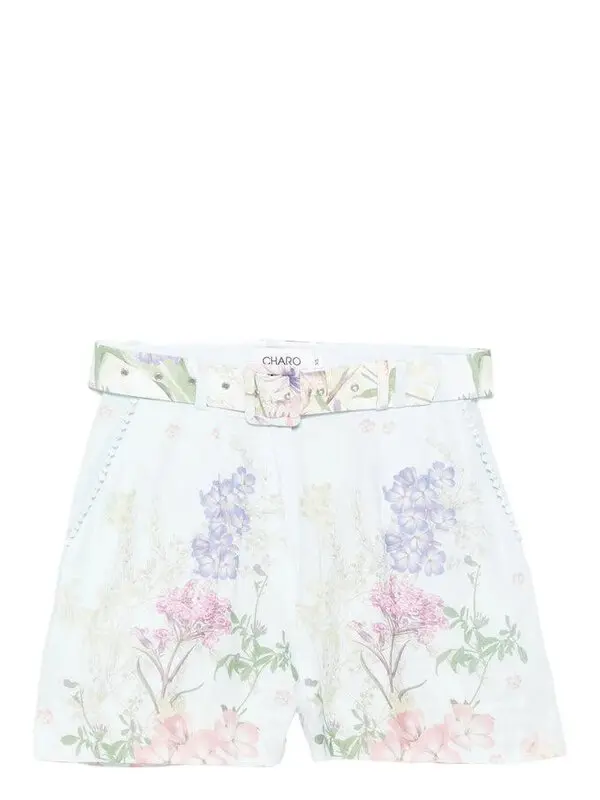 Charo Ruiz Ibiza Tailored Floral Print Shorts - Blue