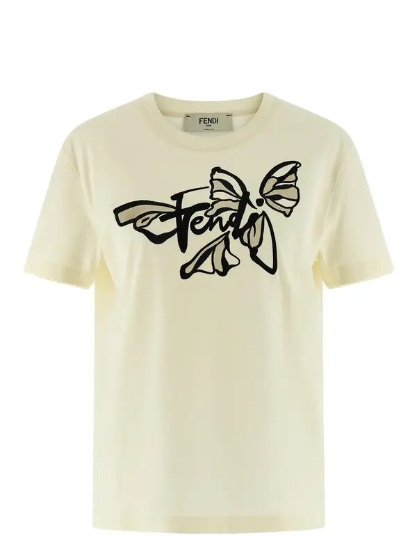 Fendi Cotton Nightfly T-shirt - Cream