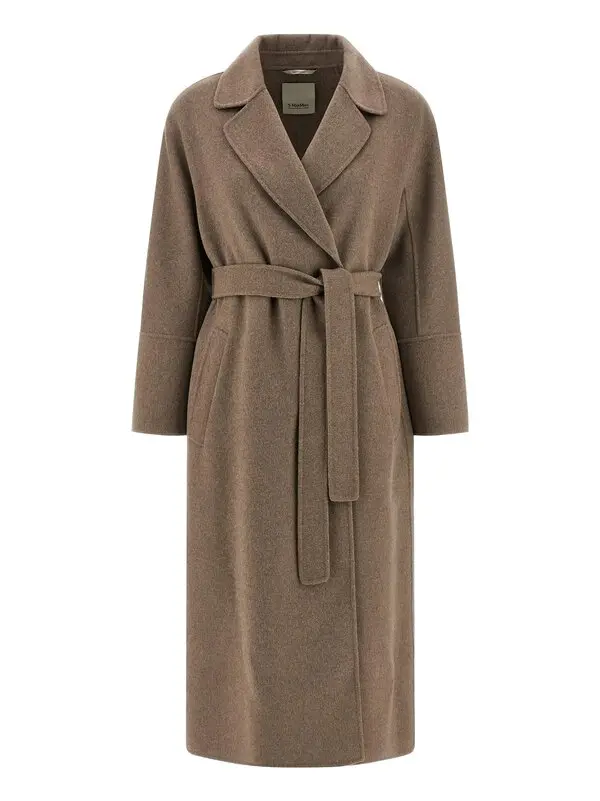 Max Mara S Mmelisa' Long Wool Coat - Brown