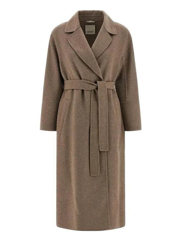 Max Mara S Mmelisa' Long Wool Coat - Brown