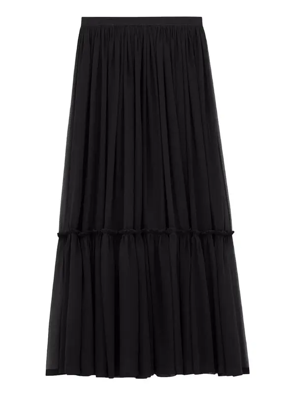 Saint Laurent Silk Ruffle Skirt - Multicolor