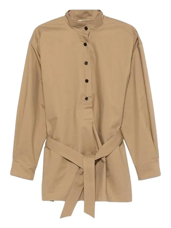 Saint Laurent Cotton Shirt With Belt - Multicolor