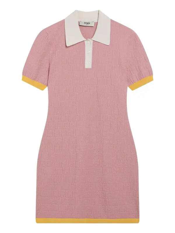 Fendi Ff Jacquard Polo Dress - Pink