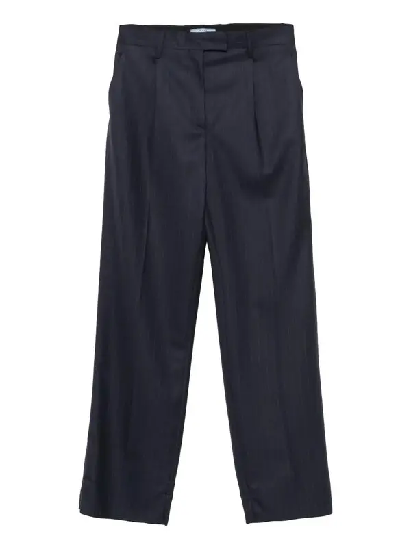 Prada Pinstriped Wool Pants - Multicolor