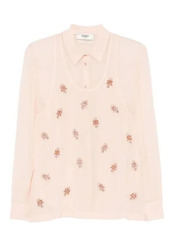 Fendi Embellished Silk Shirt - Multicolor