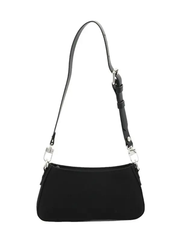 VIVIENNE WESTWOOD Grained Leather Orb Plaque Shoulder Bag - Black