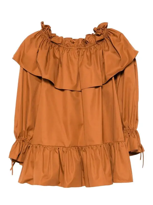 Saint Laurent Cotton Ruffle Dress Made In France - Multicolor