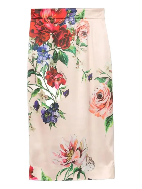 Dolce & Gabbana Floral Print Viscose Skirt - Multicolor