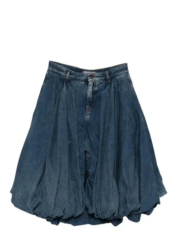 Balenciaga Denim Balloon Silhouette Knee-length Shorts - Blue