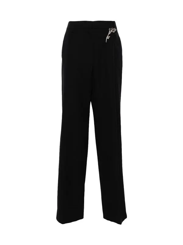 Prada Wool Straight-leg Trousers - Multicolor