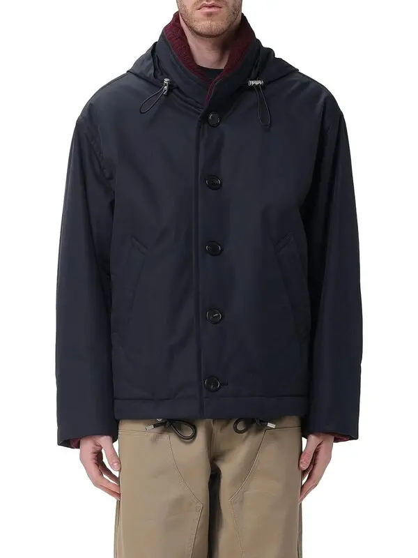 Loewe Hooded Cotton And Polyamide Jacket - Blue