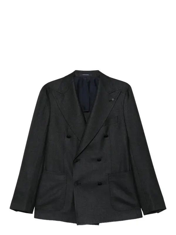 Tagliatore Double-breasted Peak Lapel Blazer - Blue