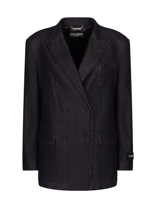 Dolce & Gabbana Double Breasted Denim Jacket - Multicolor
