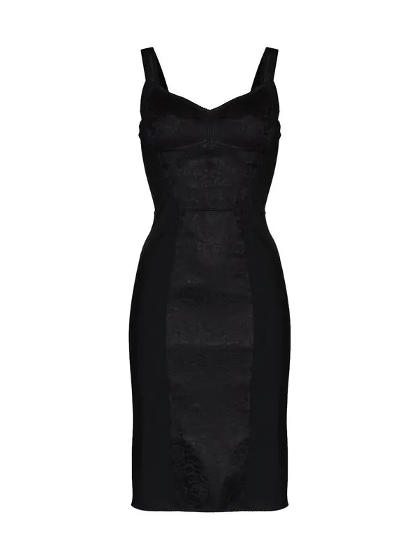 Dolce & Gabbana Textured Lace Paneled Dress - Multicolor