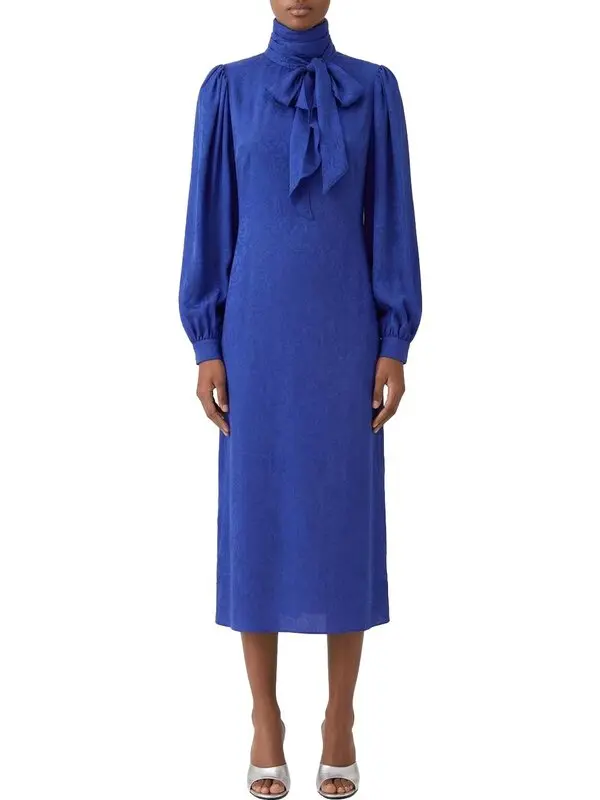 Gucci Textured Wool Blend Dress - Blue