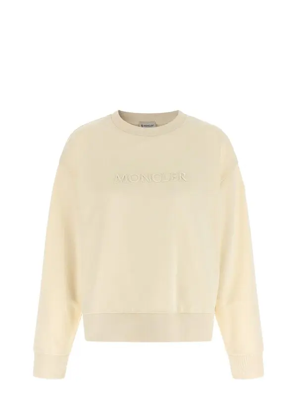 Moncler Logo Embroidery Sweatshirt - Cream