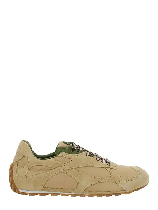 Bottega Veneta Beige Calf And Lamb Leather Sneakers - Cream