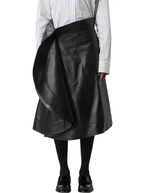 Bottega Veneta Lamb Leather Skirt - Black