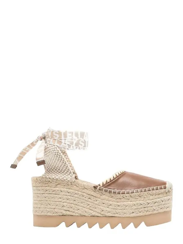 Stella McCartney Platform Espadrille Wedge Sandals - Brown