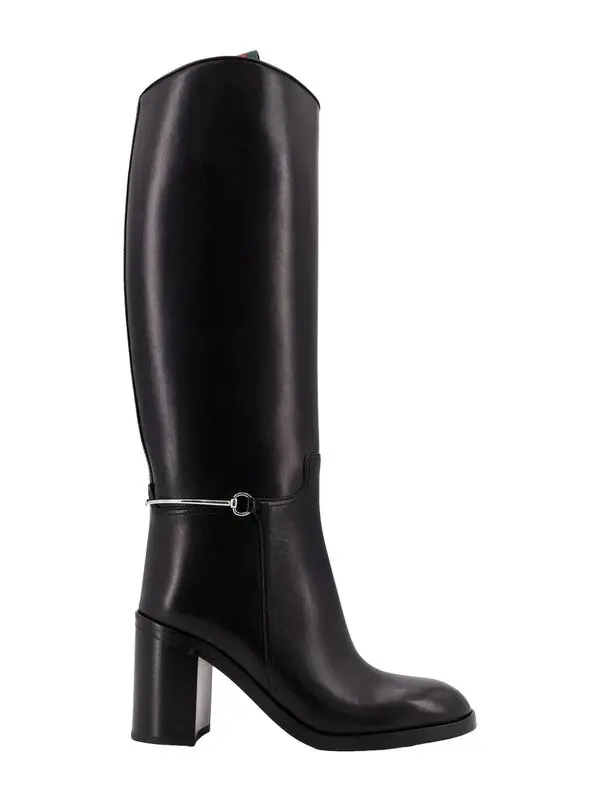 Gucci Leather Knee-high Boots - Black