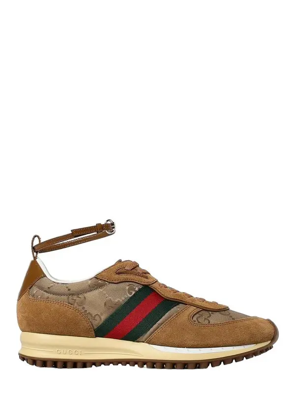 Gucci Calf Skin Sneakers With Horsebit Detailing - Cream