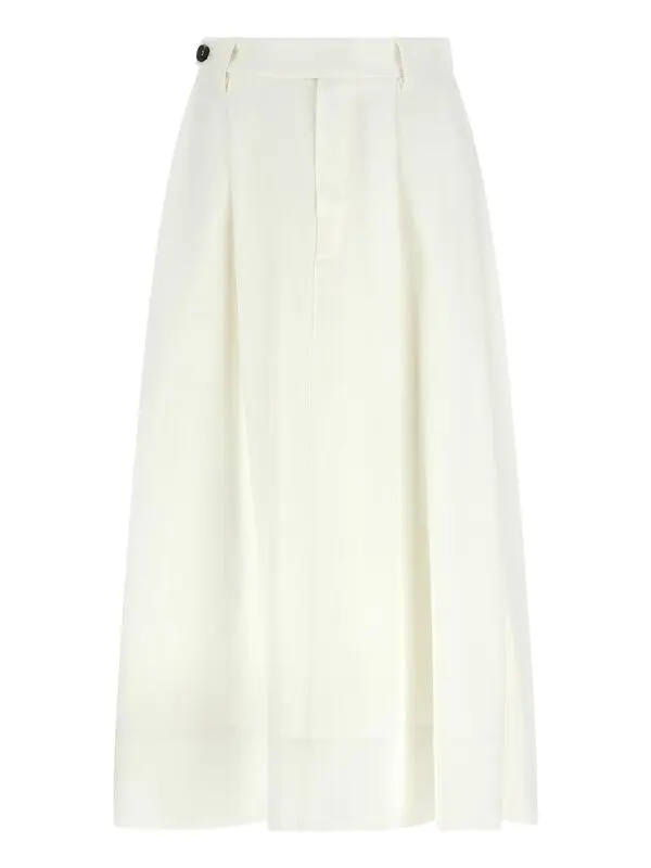 Brunello Cucinelli Sartorial Midi Skirt - White