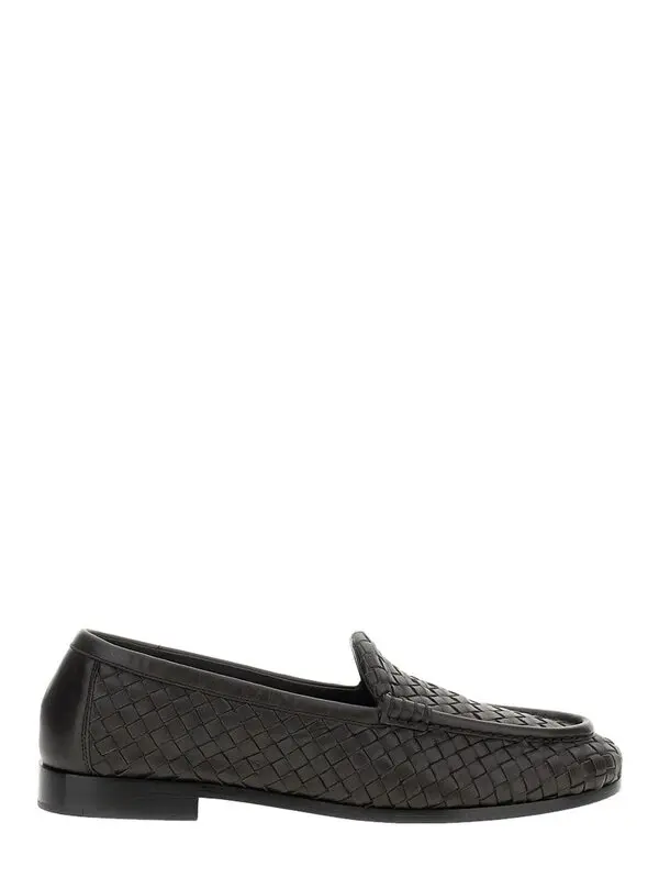 Bottega Veneta Silenzio Loafers In Espresso Nappa Leather - Multicolor