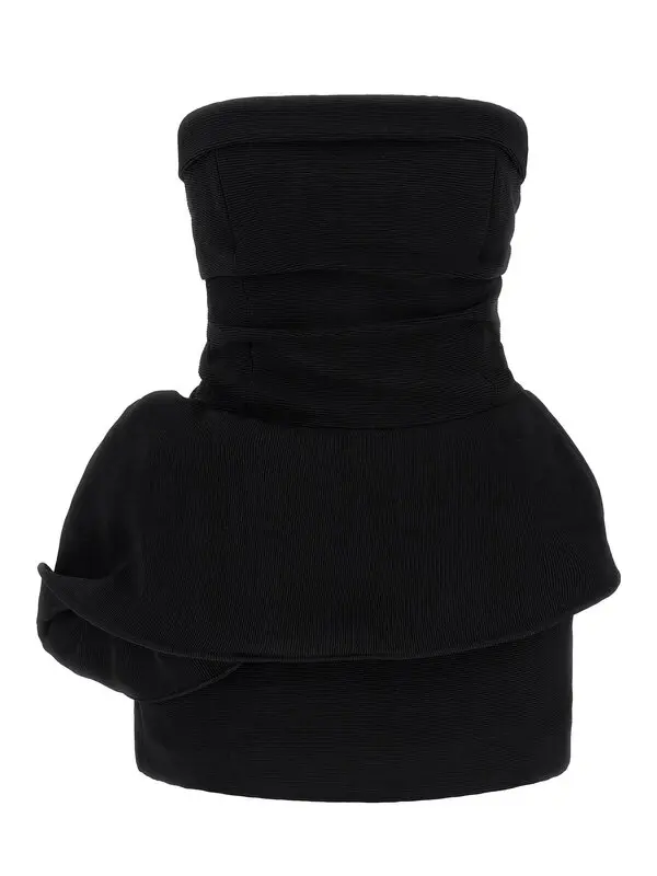 Magda Butrym Re26 Dress 01 Ribbed Off-shoulder Mini Dress - Black