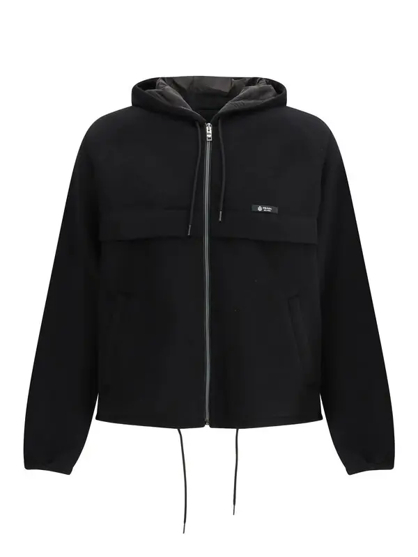 Prada Technical Hooded Blouson Jacket - Black