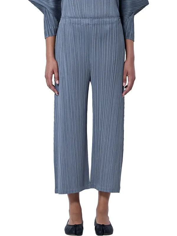 Issey Miyake Pleated Wide-leg Trousers - Gray