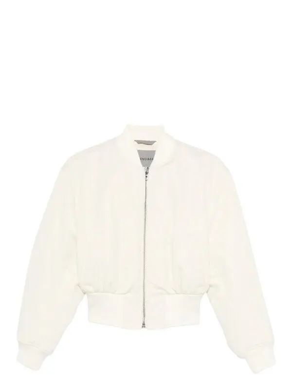 Balenciaga Zip Fastening Bomber Jacket - White