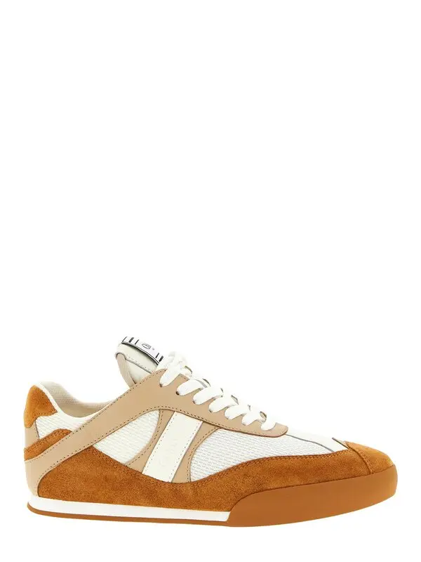 Chloé Kick Suede And Mesh Sneakers - Cream
