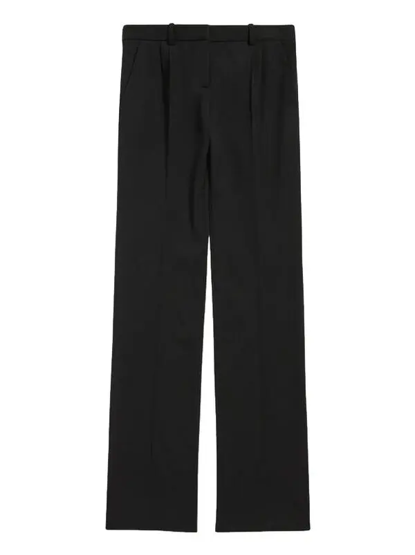 Balenciaga Wool Straight Leg Trousers - Black