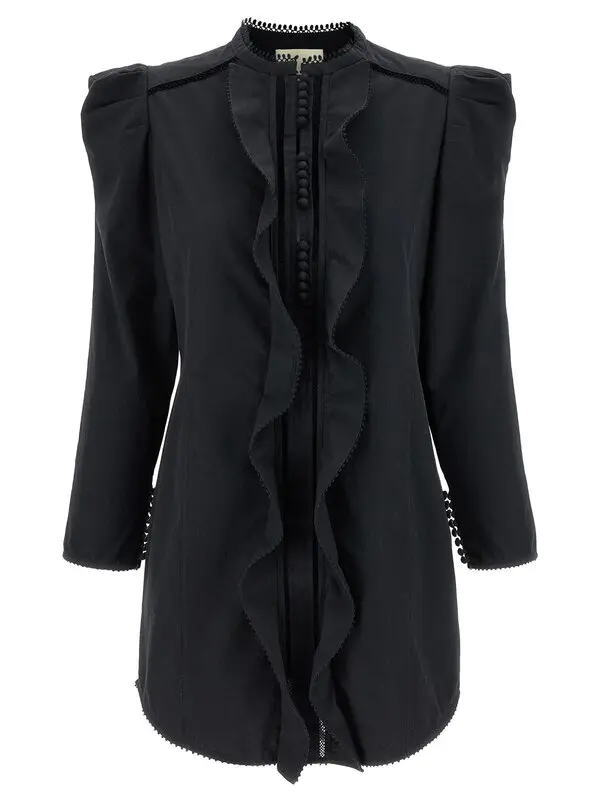 Isabel Marant Étoile Victorian Cotton Mini Dress - Black