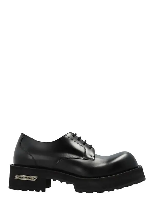 Balenciaga Calfskin Platform Loafers - Black