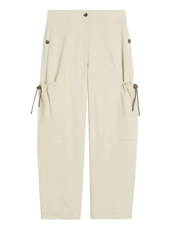 Max Mara Tapered Trousers With Button Detail - Cream