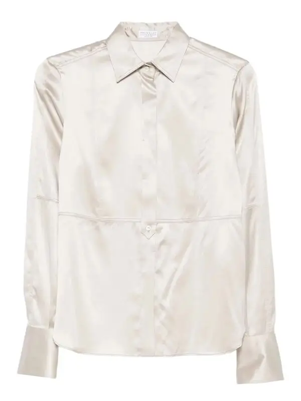 Brunello Cucinelli Silk Monili Embellished Shirt - Multicolor