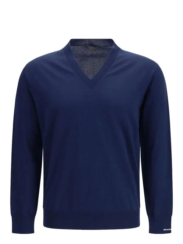Prada V-neck Pullover - Blue