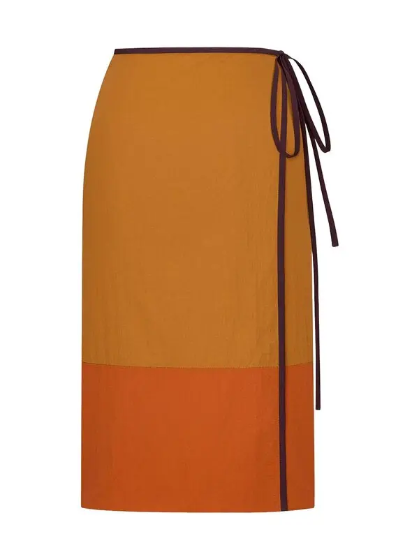 Saint Laurent Midi Pencil Skirt With Drawstring Closure - Multicolor