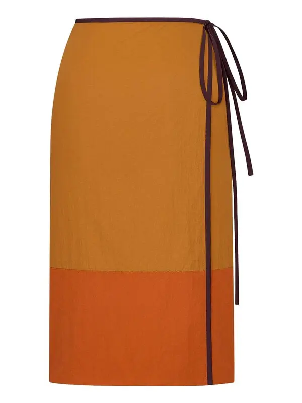 Saint Laurent Midi Pencil Skirt With Drawstring Closure - Multicolor