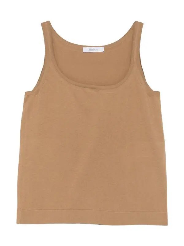 Max Mara Sleeveless Scoop Neck Top - Cream