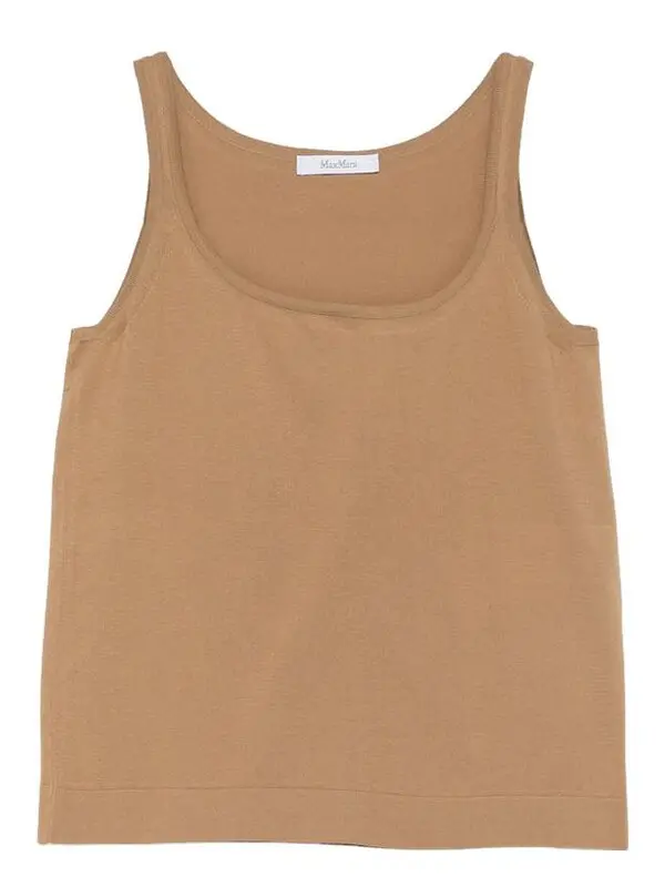 Max Mara Sleeveless Scoop Neck Top - Cream