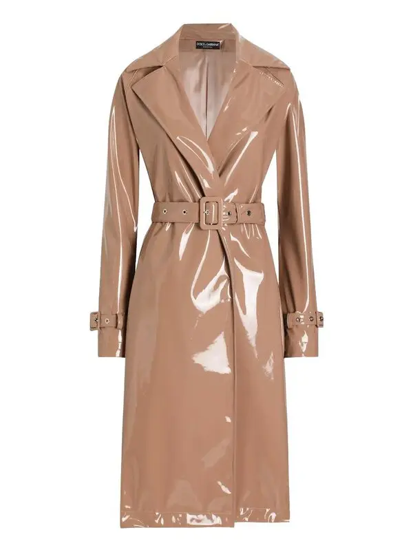 Dolce & Gabbana Belted Trench Coat With Glossy Finish - Multicolor