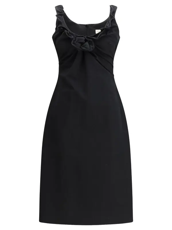 Magda Butrym Sleeveless Dress With Draped Neckline - Black