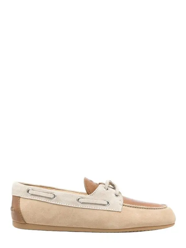 Miu Miu Suede Loafers With Flat Sole - Cream