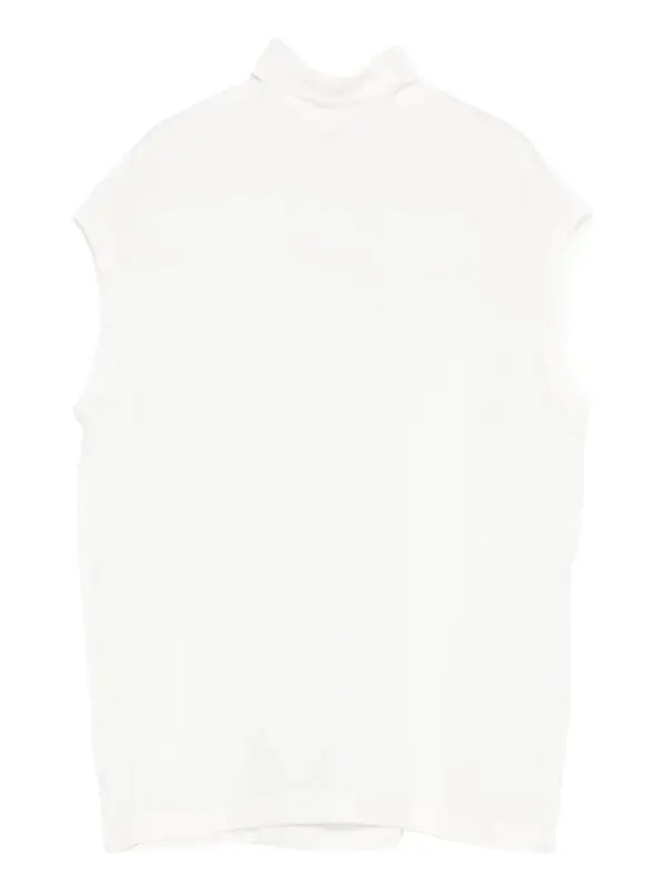 Brunello Cucinelli Silk Sleeveless Turtleneck Blouse - Multicolor