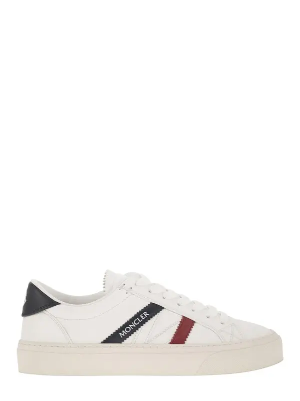 Moncler Monaco Leather Lace-up Trainers - White