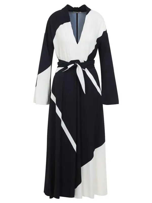 Alberta Ferretti Twill Printed Dress - Black