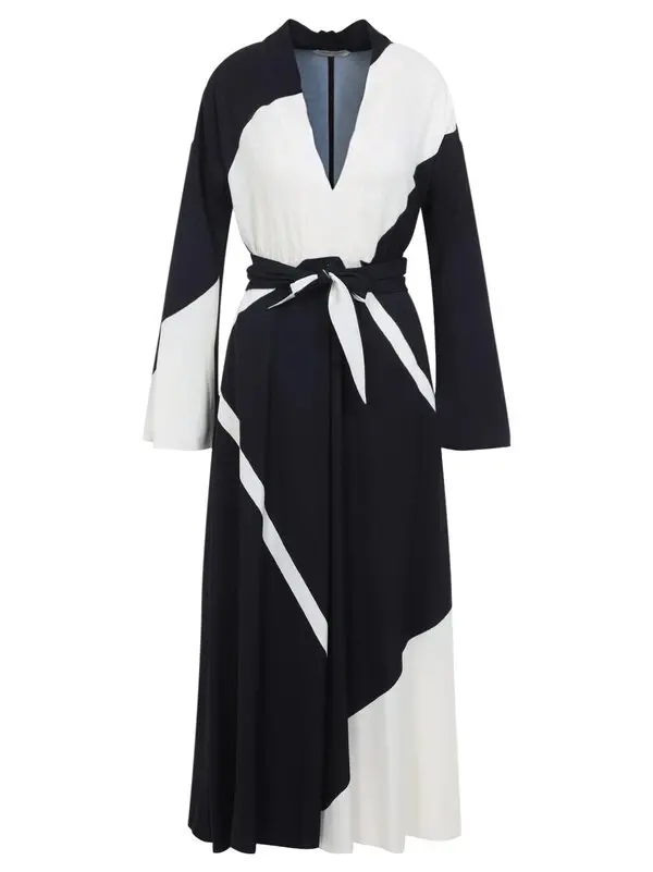 Alberta Ferretti Twill Printed Dress - Black
